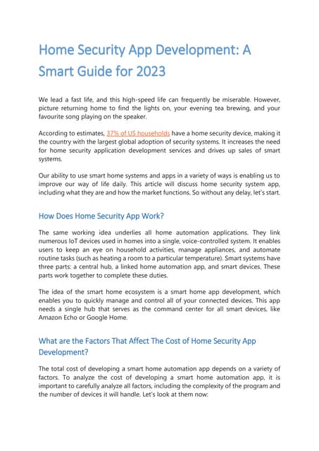 7 Small Steps to Develop a Smart Home App | PPT