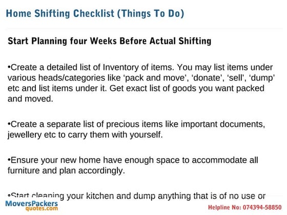 House Move Checklist | PDF