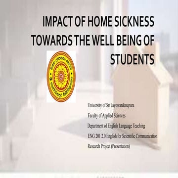 Research on Home sickness of college students | PPTX | Education