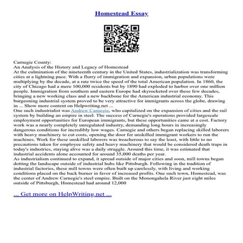 Homestead Essay | PDF | Crime & Harmful Acts to Individuals, Society ...