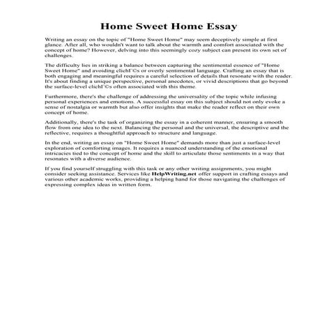 Home Sweet Home Essay. ENGLi0o-WRITING: Sample essay Home Sweet Home ...