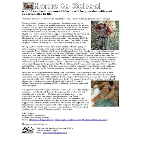 Home to school programme | PDF