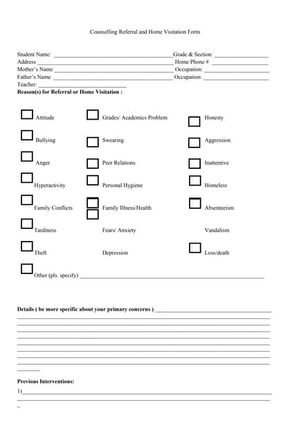 home visit form.docx | Education