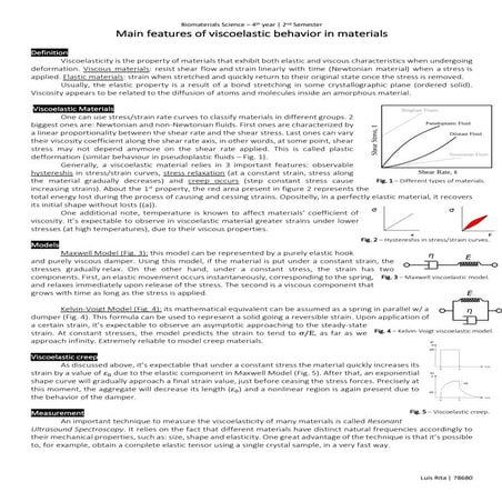 Main Features Of Viscoelastic Behavior In Materials Pdf