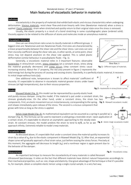 Main Features Of Viscoelastic Behavior In Materials Pdf