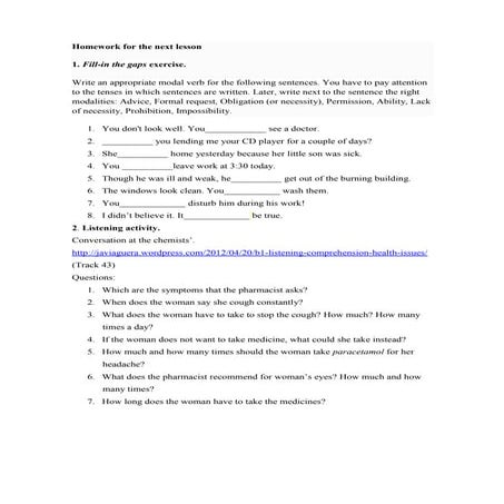 HOMEWORK 5TH LESSON | PDF