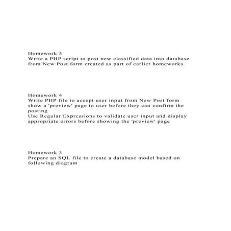 Homework 5Write a PHP script to post new classified data.docx