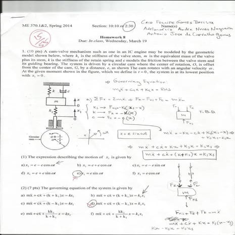 Homework8 - Vibrations of Mechanical Systems | PDF