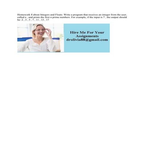 Homework 8 About Integers And Floats Write A Program That Receives An Docx