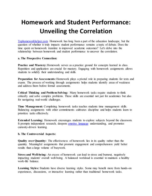 School Homework A Necessity Or A Burden.pptx