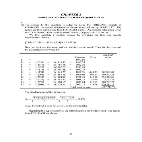 Home Work; Chapter 8; Forecasting Supply Chain Requirements | PDF
