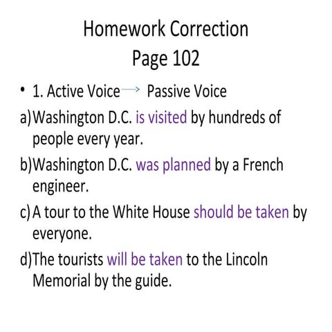 Homework correction CAF 1 | PPT