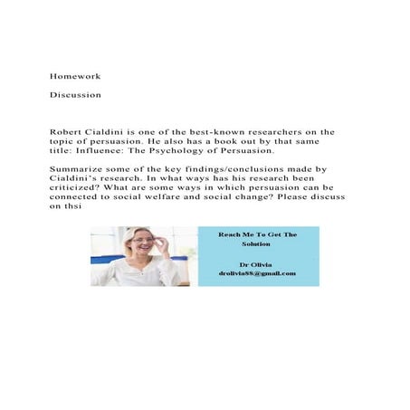 HomeworkDiscussionRobert Cialdini is one of the be.docx | Science