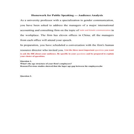 Homework for public speaking | PDF