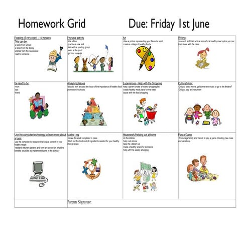 Homework grid | PPT