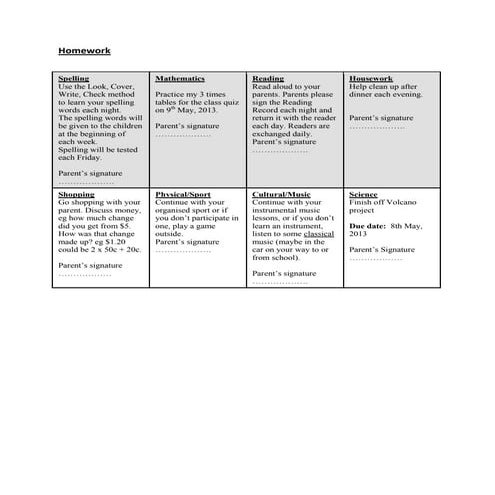 The Homework Grid | PPT