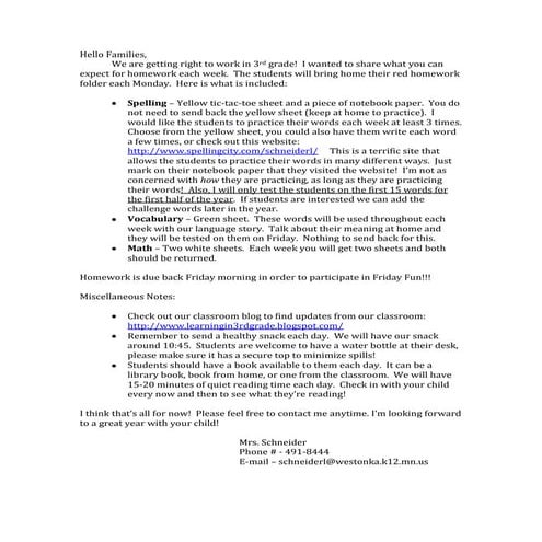 Homework letter | DOCX | Homework and Study | Education