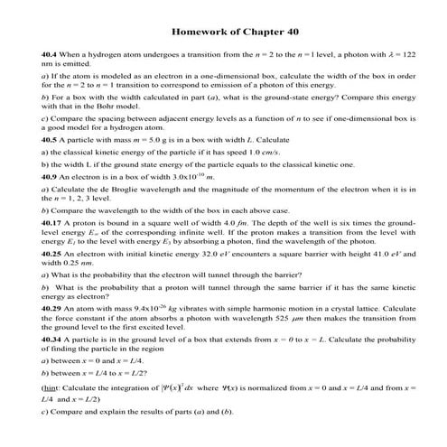 Homework of chapter 40 | PDF