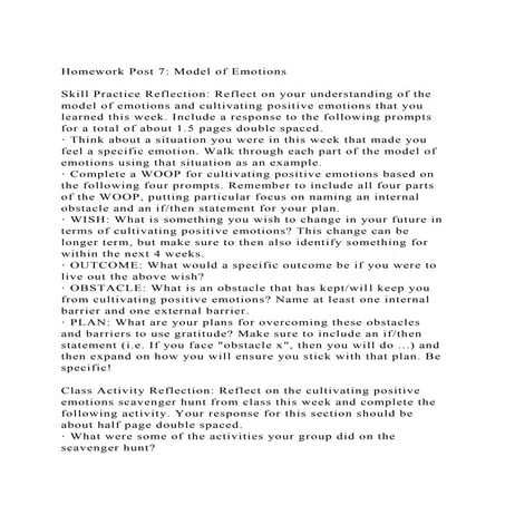 Homework Post 7 Model of EmotionsSkill Practice Reflection R.docx