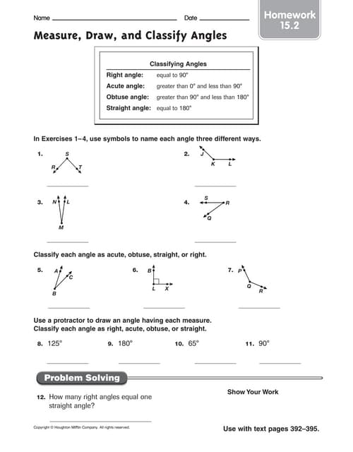 Exercises to practice with angles and triangles | PPTX