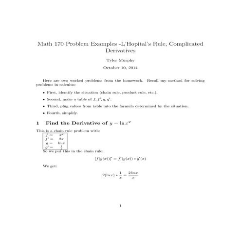 The Table Method for Derivatives | PDF