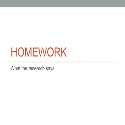 Homework research | PPTX | Homework and Study | Education