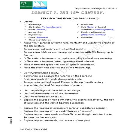 Homeworks 1 the 18th century | PDF