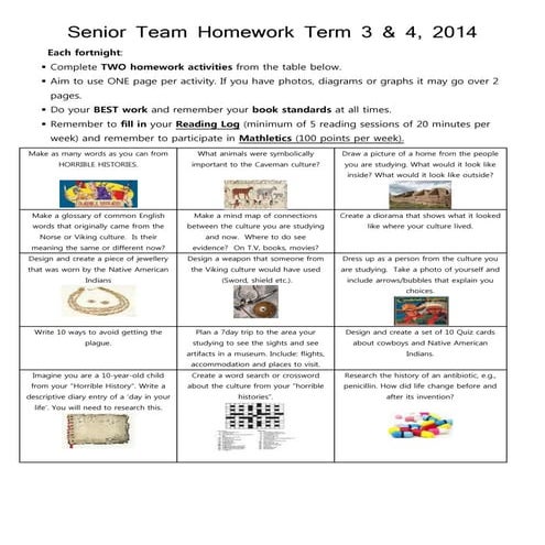 Homework, Term 3 & 4 | PDF
