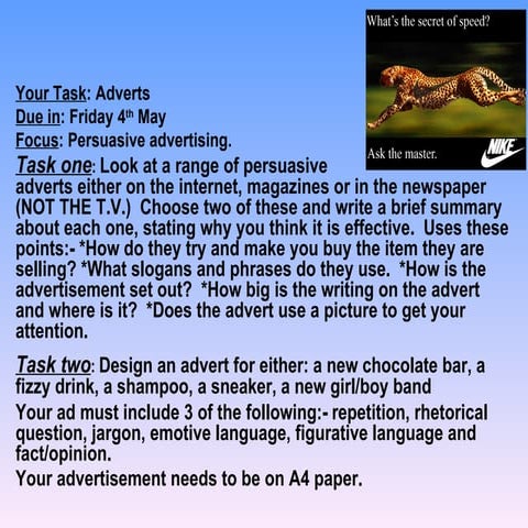 Homework task | PPT | Advertising Industry | Industries