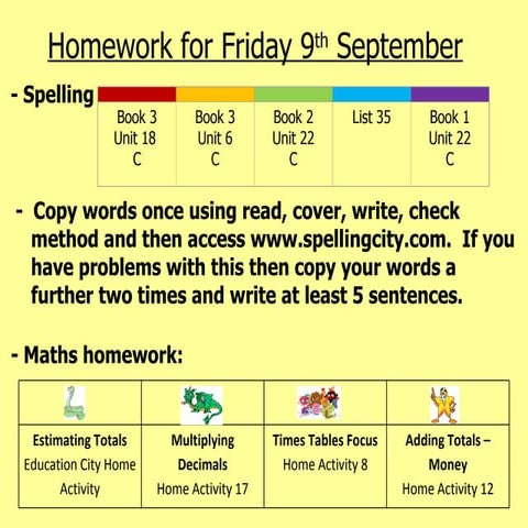 Homework tasks | PPT