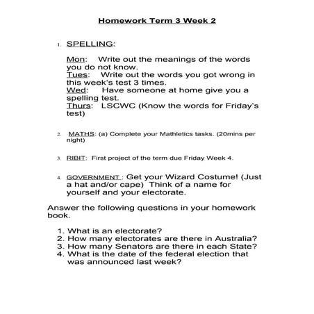 Homework term 3 week 2 | PDF
