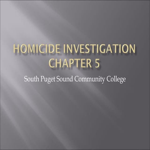 Homicide Chapter 4 | PPTX