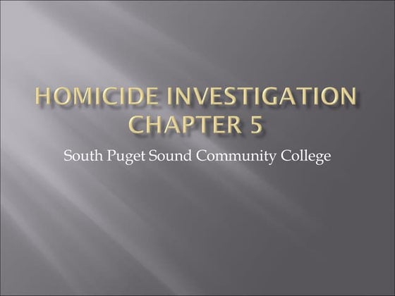 Homicide Chapter 4 | PPT