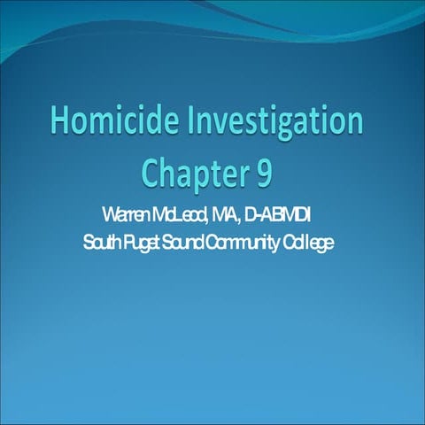 Homicide Chapter 9 Ol | PPT