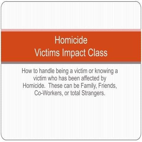 Homicide Victims Impact Training | PPTX