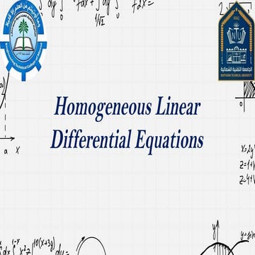 Homogeneous Linear Differential Equations Pptx