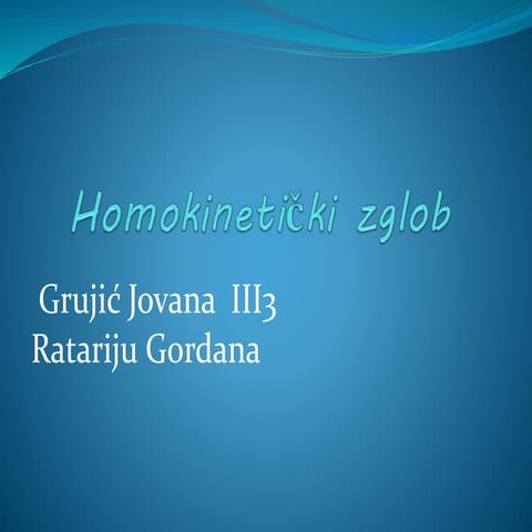 Homokinetički zglob | PPTX