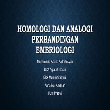Homologi dan analogi perbandingan embriologi presentasi | PPTX