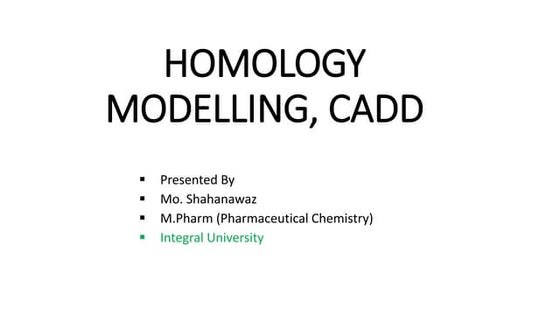 Homology modelling | PPTX