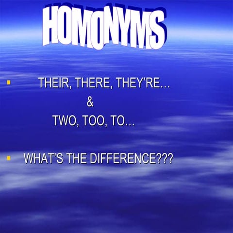 Homonyms | PPT