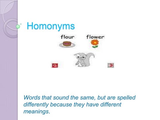 Homophones, Homonyms and Homographs | PPT