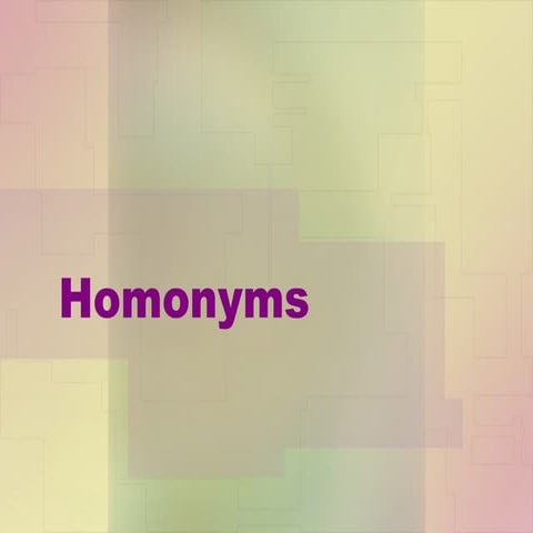 Homonyms (2) | PPT