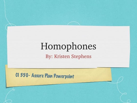 Homophones | PPTX