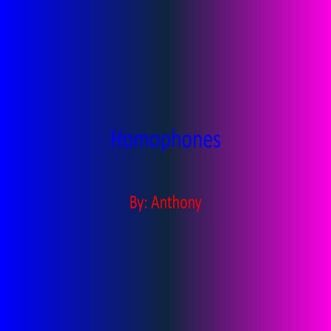 Homophones | PPTX | Musical Instruments | Hobbies & Interests