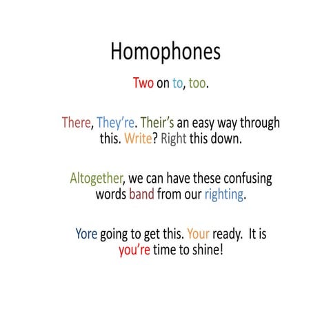 Homophones | PPTX