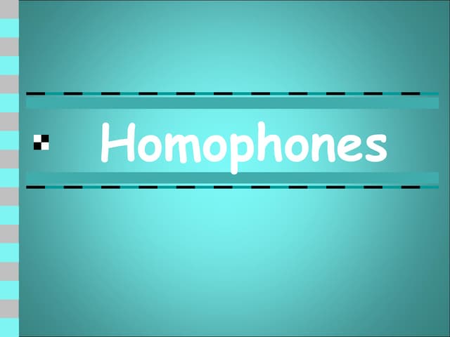 Homophones Powerpoint | PPT