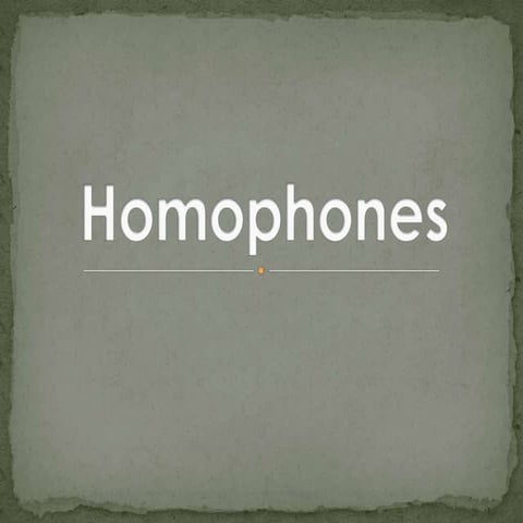 Homophones Powerpoint | PPT