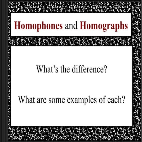 Homophones vs homographs_ppt | PPT