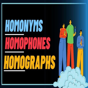 Homonyms, homophones,homographs nglish ppt | PPTX