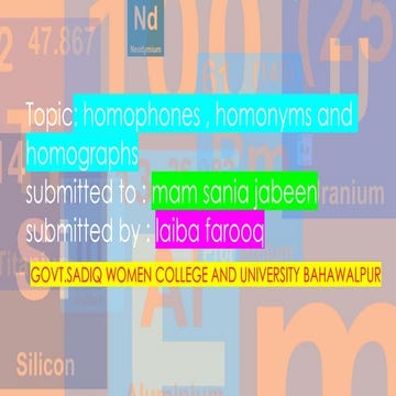 Homophone, homonyms.homographs | PPT